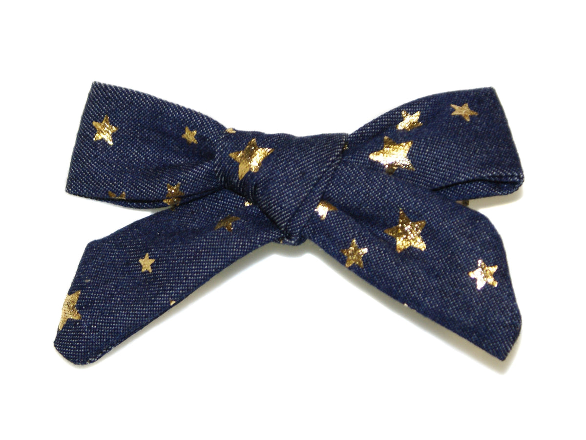 Denim Gold Star Clip - Indigo – Goody Gumdrops Accessories